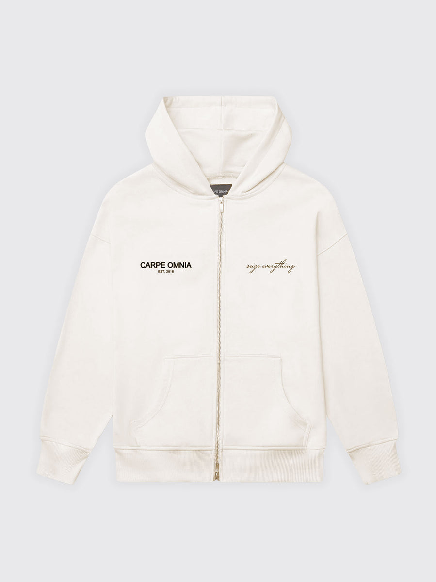 Definition 2 0 Zip Hoodie Ecru CARPE OMNIA Definition 2 0 Zip Hoodie Ecru CARPE OMNIA
